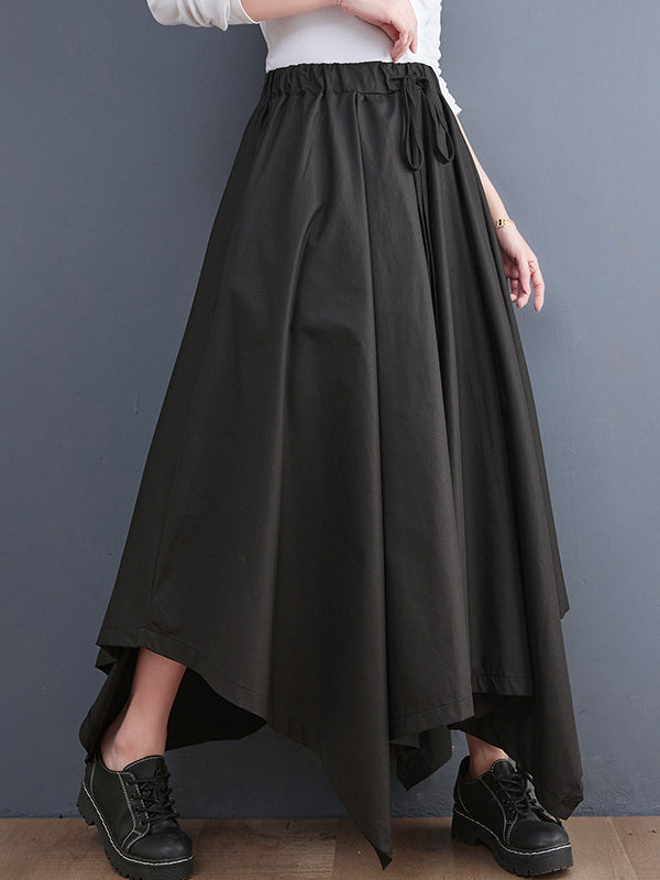 Cropped A-Line Drawstring Solid Color Pants Culotte – Uoozee official