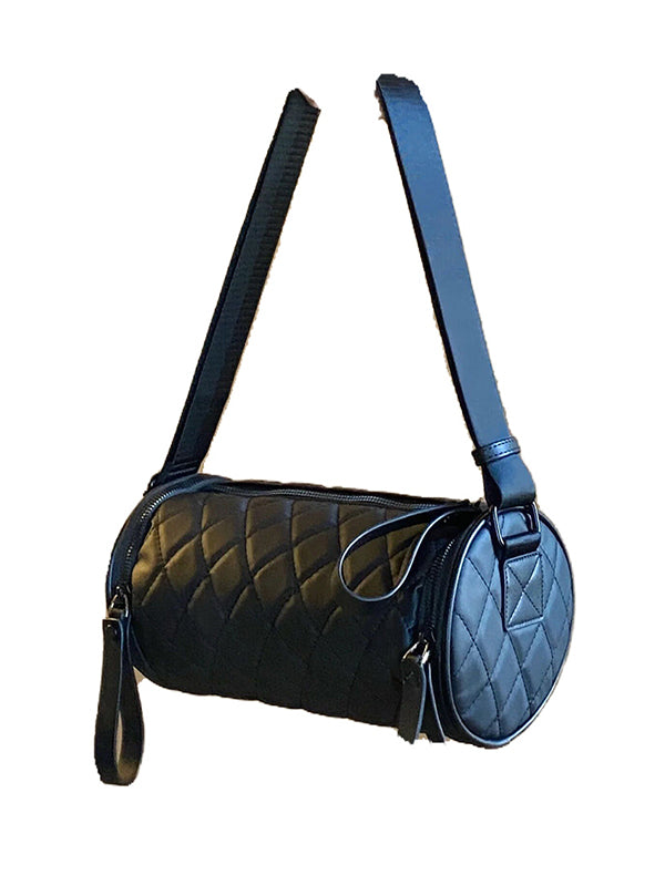 Rhombic Solid Color Split-Joint Zipper Shoulder Bags Crossbody Bags ...