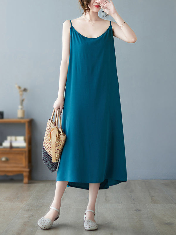 Midi Dresses for Women | Solid Color,Long Sleeves,Split-Joint,Pleated ...