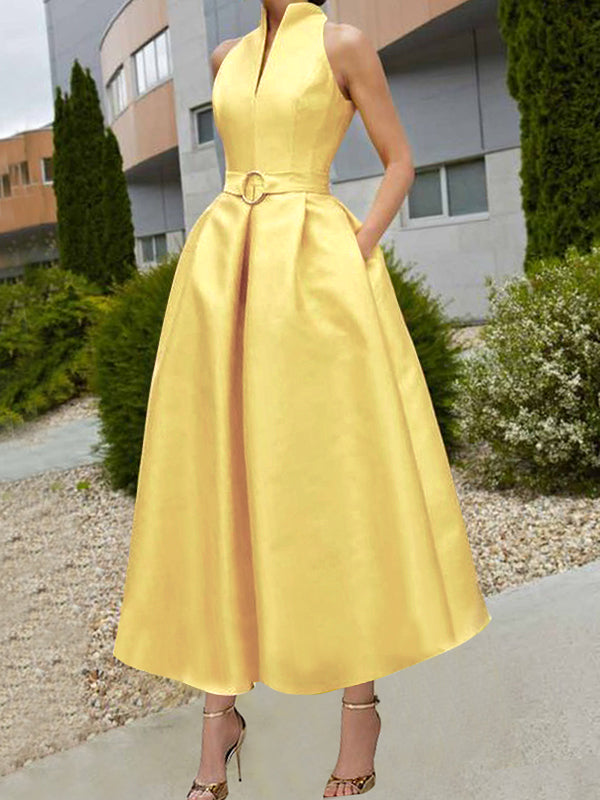 Dresses for Women | Long Sleeves,Solid Color,Split-Joint,Loose,Pleated ...