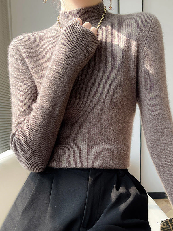 Sweaters for Women | Long Sleeves, Solid Color, High Neck – Uoozee official