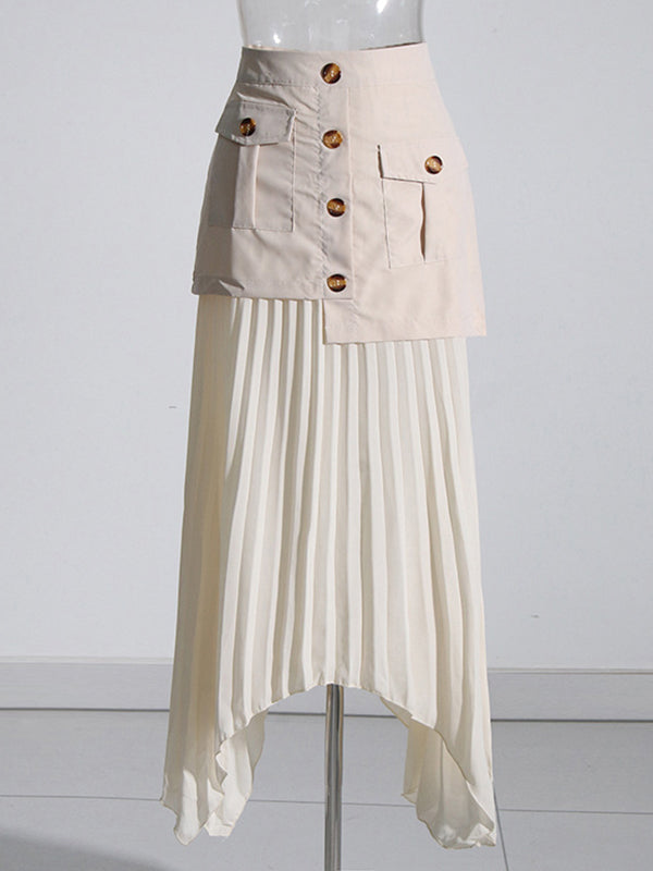 Women's Skirts | Solid Color,High Waisted,Loose,Pockets,Pleated – Page ...