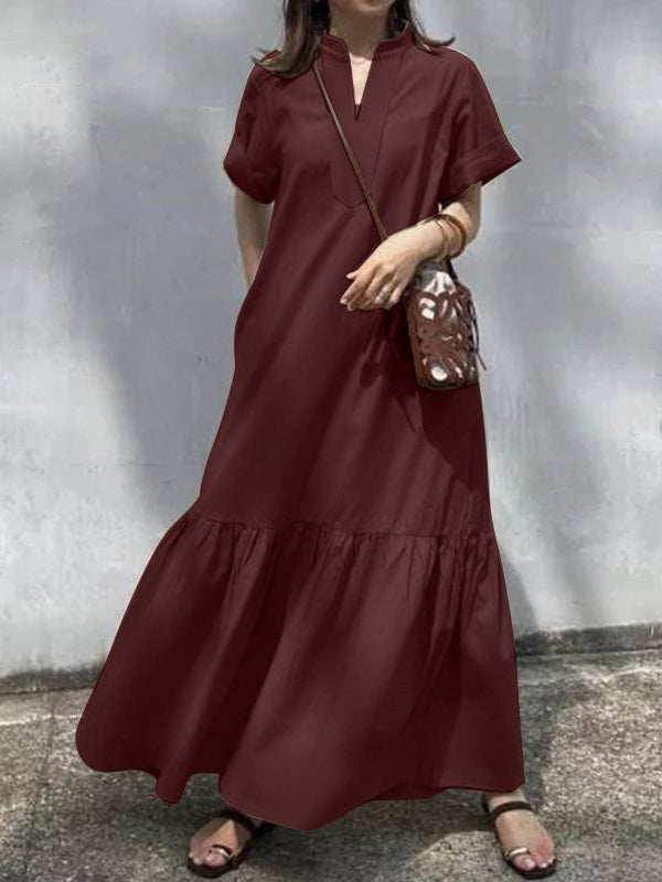 Maxi Dresses,Long Dresses for Women | Split-Joint,Long Sleeves,Solid ...