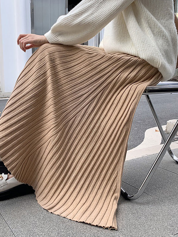 Women's Skirts | Solid Color,High Waisted,Loose,Pockets,Pleated – Page ...