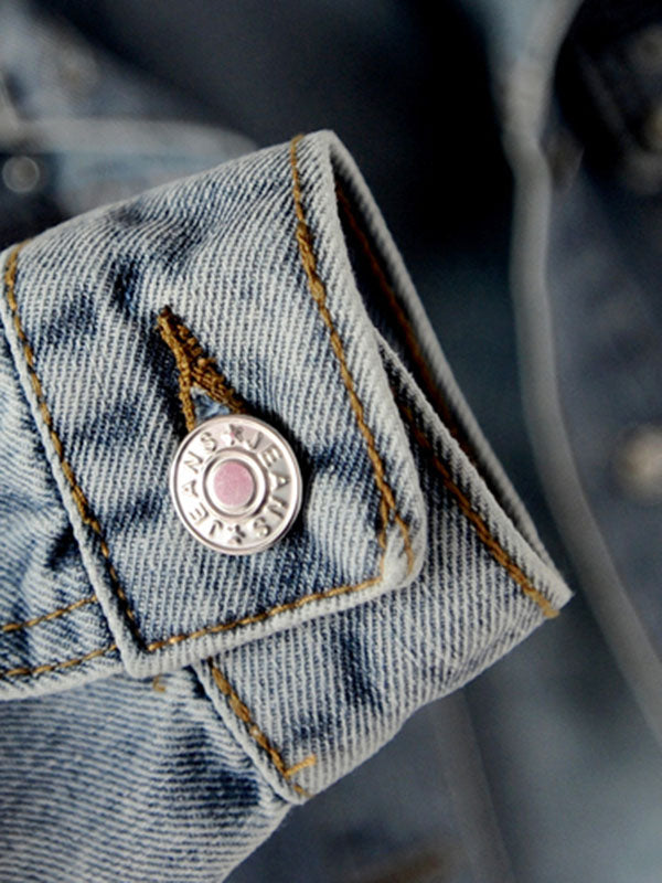 Long Sleeves Split-Joint Lapel Denim Jackets – Uoozee official