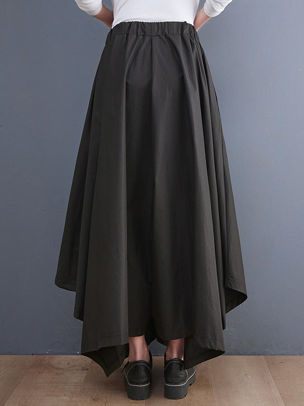 Cropped A-Line Drawstring Solid Color Pants Culotte – Uoozee official