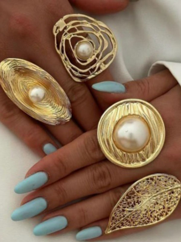 Geometric Hollow Rings Accessories – Uoozee official