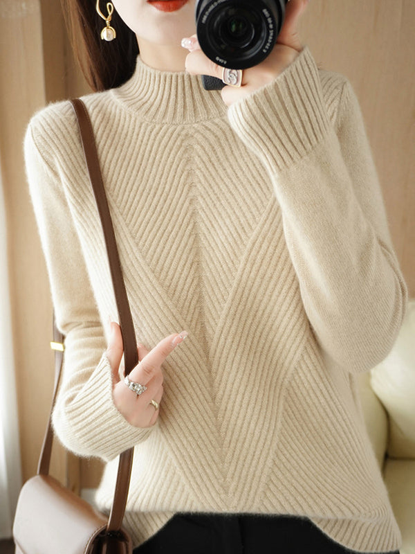 Sweaters for Women | Long Sleeves, Solid Color, High Neck – Uoozee official