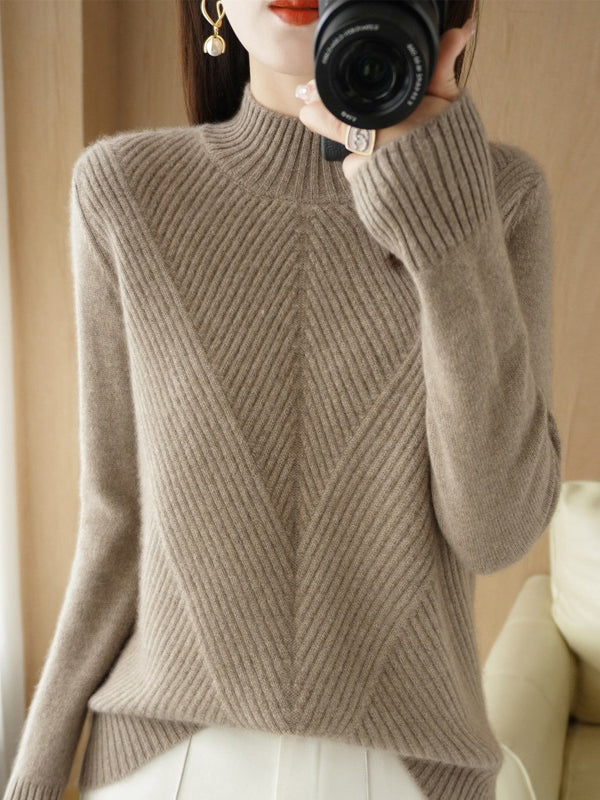 Sweaters for Women | Long Sleeves, Solid Color, High Neck – Uoozee official