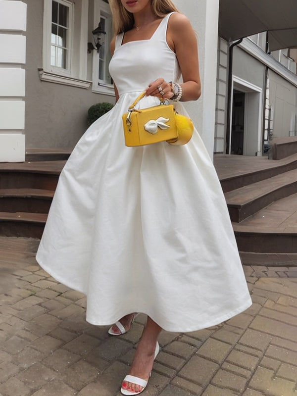 Dresses for Women | Long Sleeves,Solid Color,Split-Joint,Loose,Pleated ...