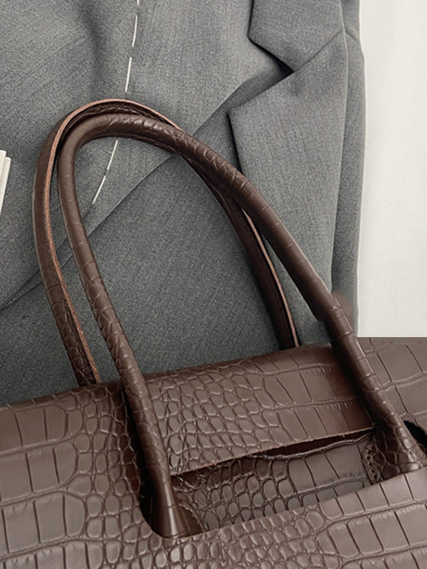 Solid Color Split-Joint Bags Handbags Tote Bags – Uoozee official