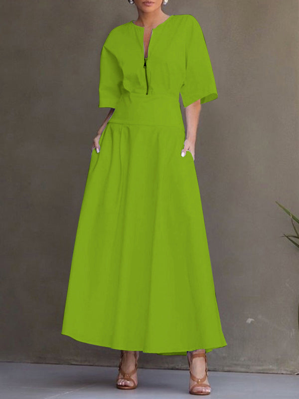 Maxi Dresses,Long Dresses for Women | Split-Joint,Long Sleeves,Solid ...