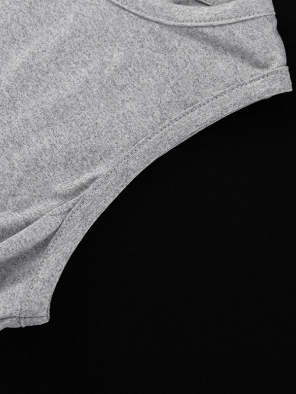 Long Sleeves Solid Color Round-Neck Inner Dress + Bodycon Outerwear Tw ...