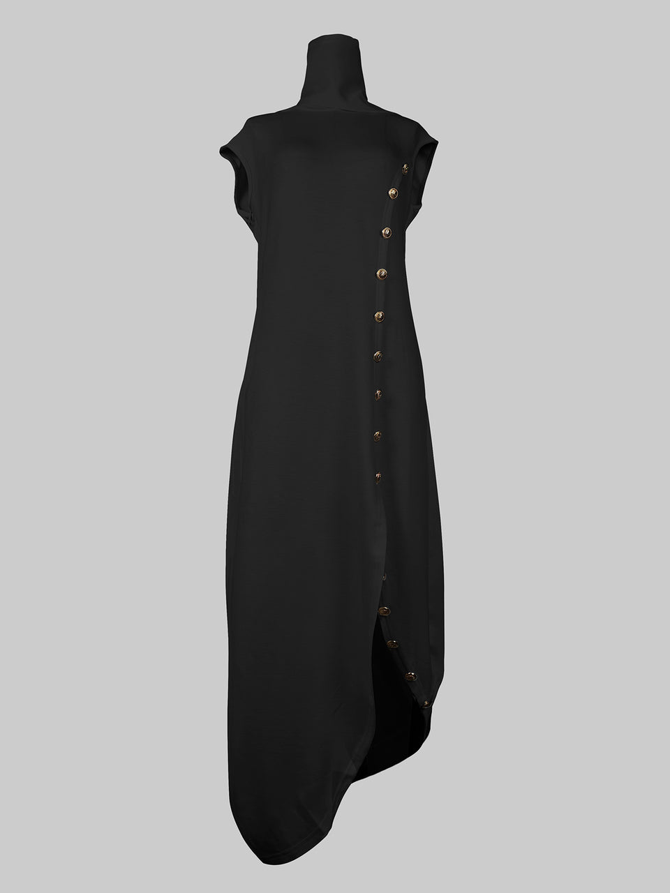 Loose Sleeveless Solid Color Split-side Shawl Collar Maxi Dresses ...