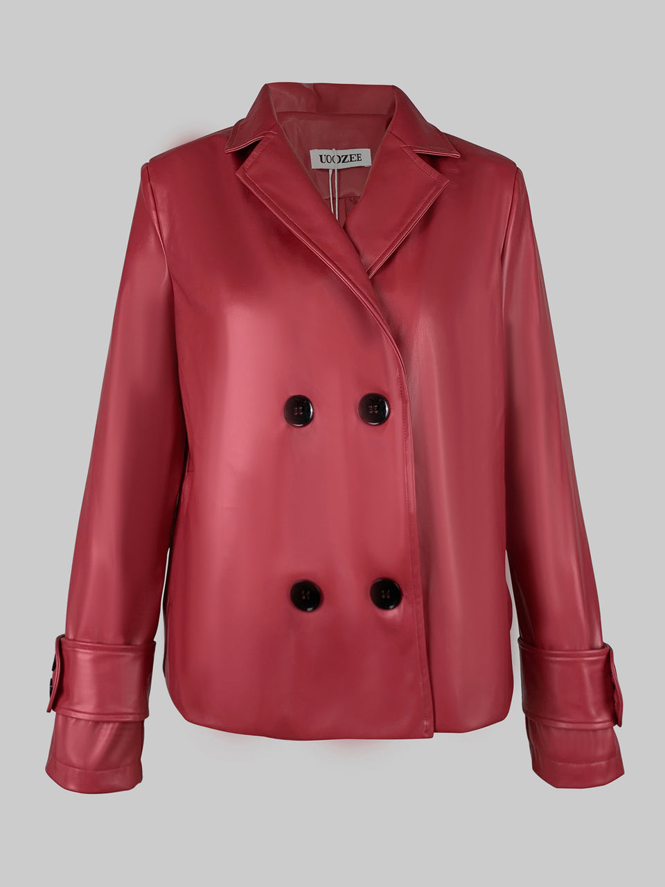 Long Sleeves Buttoned Solid Color Notched Collar Jackets&Coats Outerwe ...