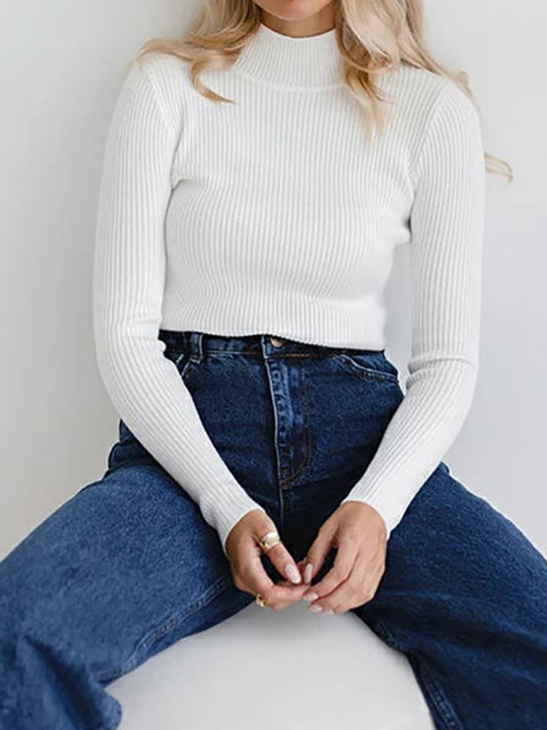 Sweaters for Women | Long Sleeves, Solid Color, High Neck – Uoozee official
