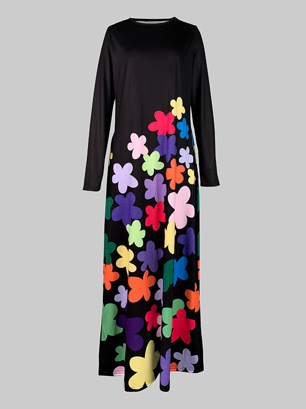 Dresses for Women | Long Sleeves,Solid Color,Split-Joint,Loose,Pleated ...