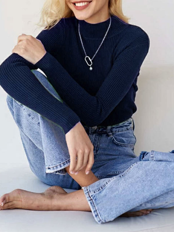 Sweaters for Women | Long Sleeves, Solid Color, High Neck – Uoozee official