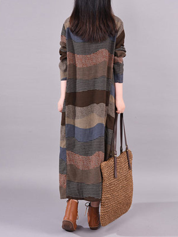 Dresses for Women | Long Sleeves,Solid Color,Split-Joint,Loose,Pleated ...